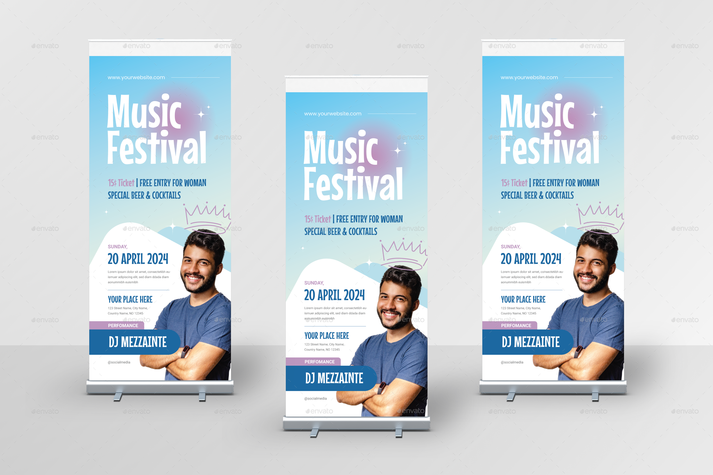 Music Festival Roll Up Banner, Print Templates | GraphicRiver