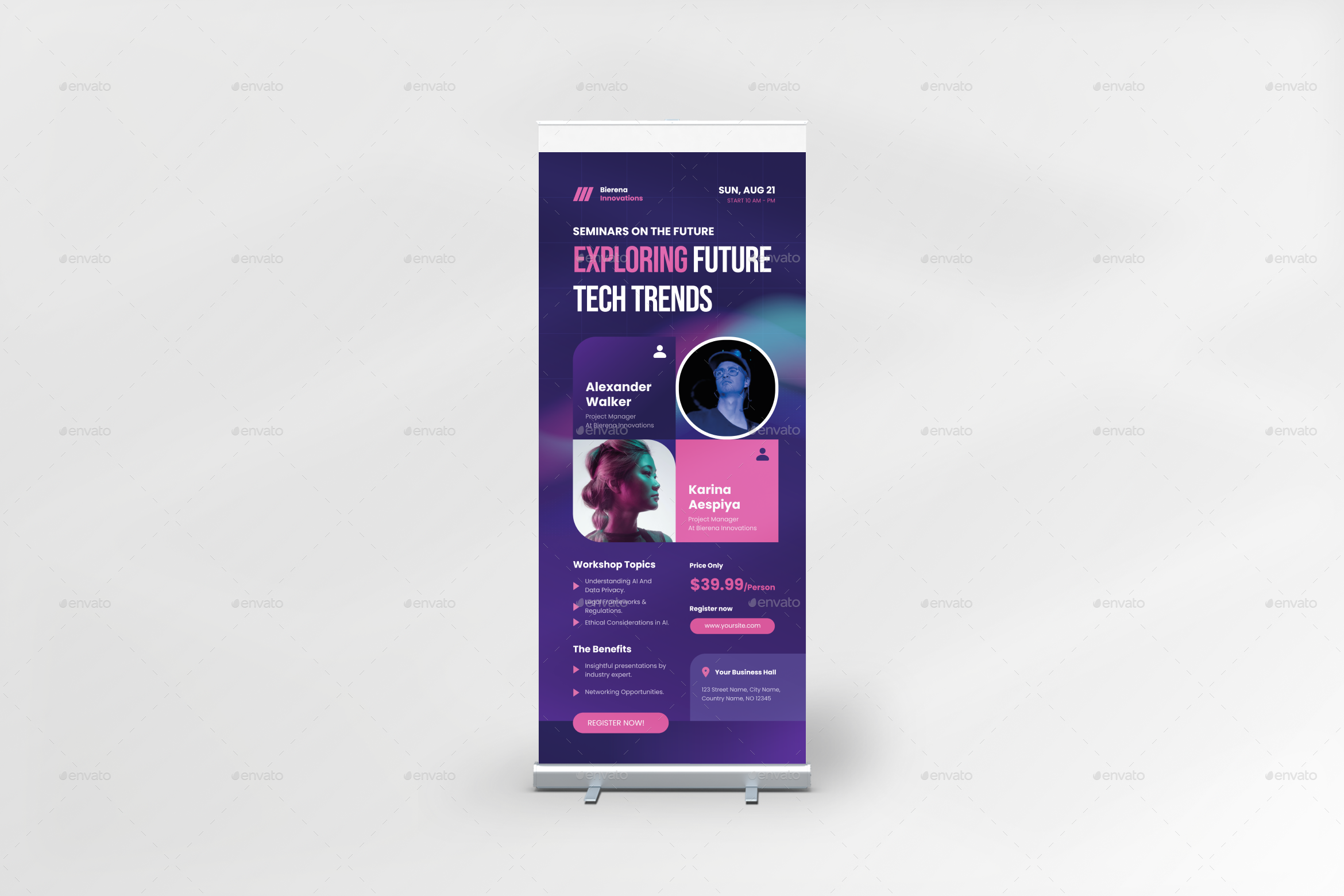 Tech Company Conference Seminar Roll Up Banner, Print Templates ...