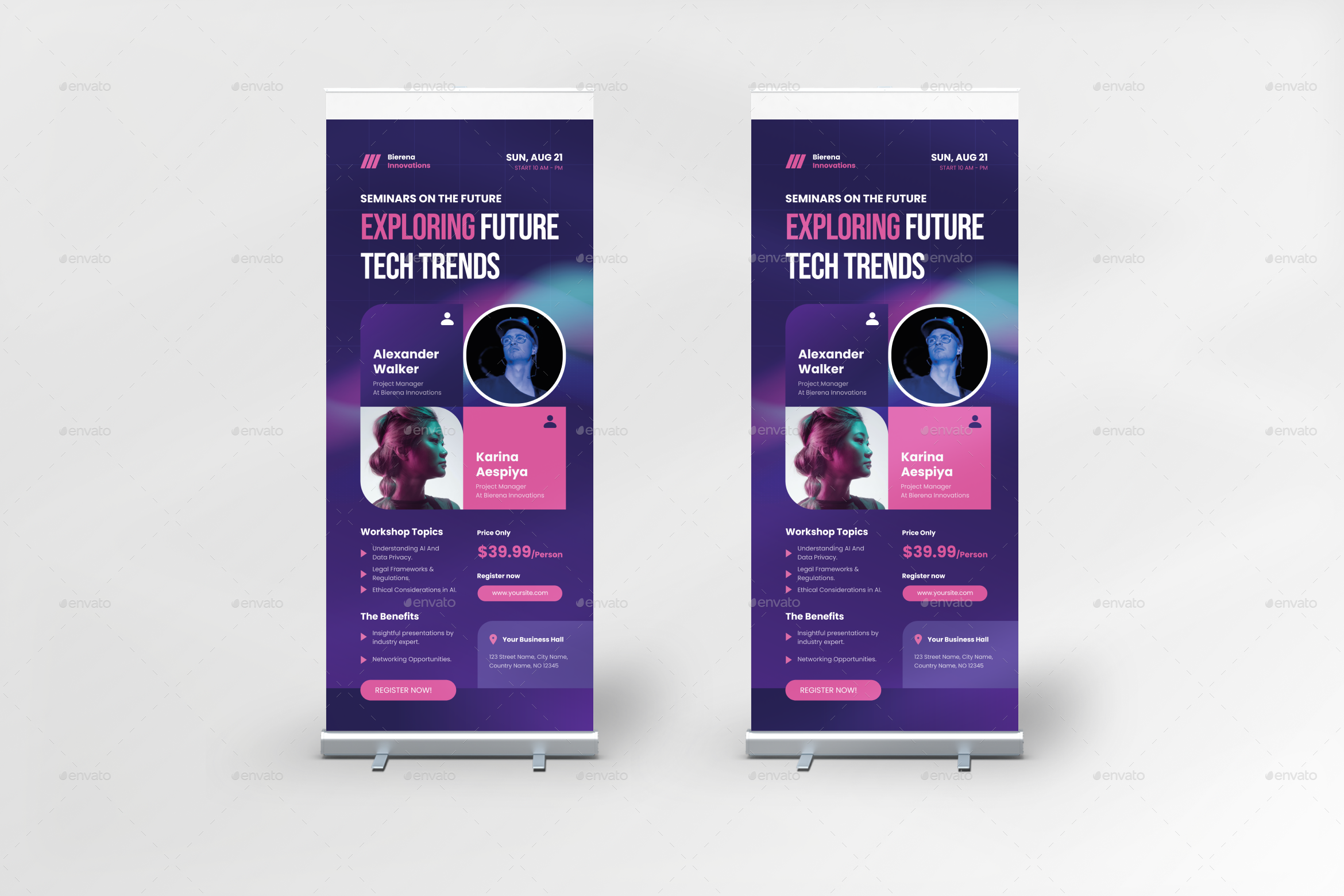 Tech Company Conference Seminar Roll Up Banner, Print Templates ...