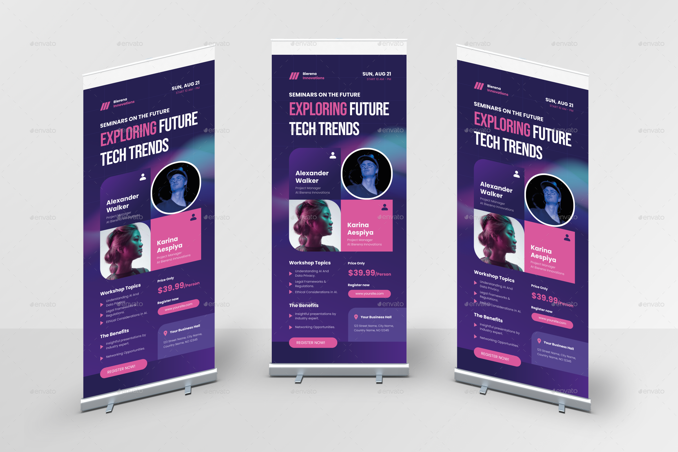 Tech Company Conference Seminar Roll Up Banner, Print Templates ...
