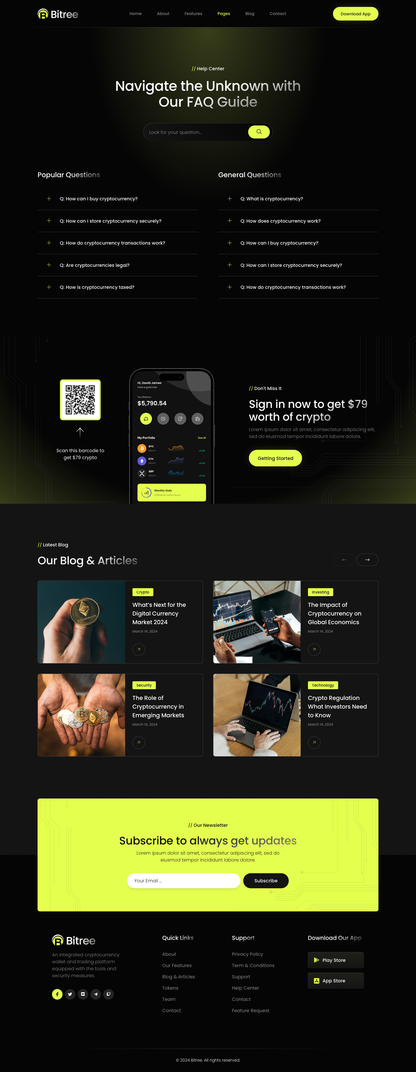 Bitree – Blockchain & Cryptocurrency Elementor Template Kit by ...