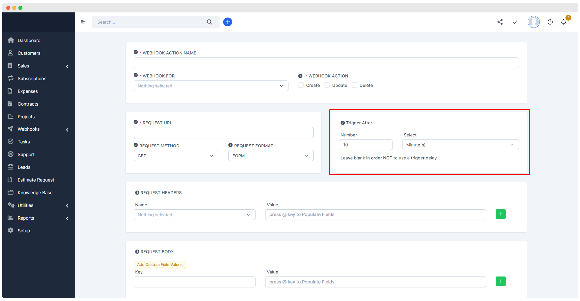 Webhooks Module for Perfex CRM by themesic | CodeCanyon