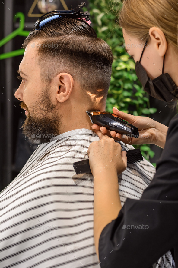 Mechanical Electric Shaver Men's Haircut Salon Stock Photo by sweet_elenia
