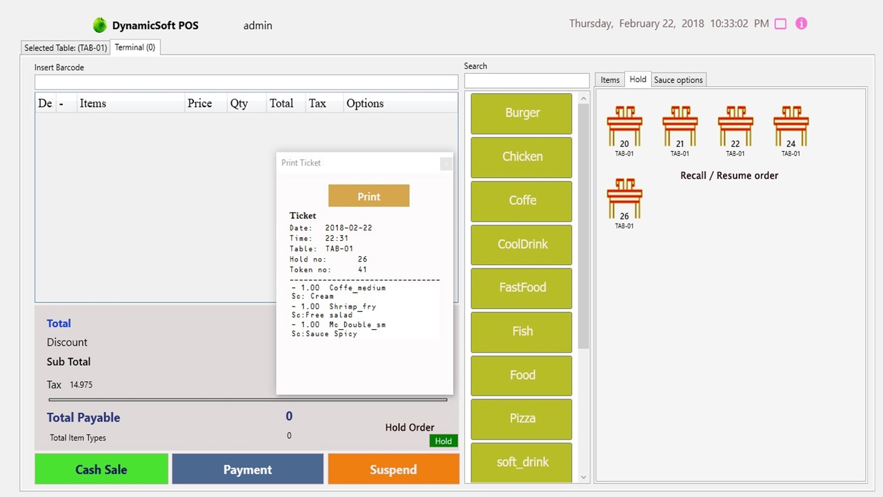 Rest POS - Restaurant Point of Sale WPF Application by dynamicsoft