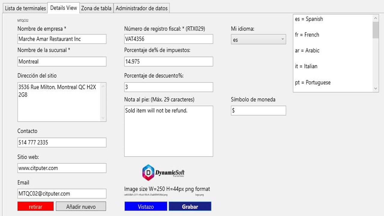 Rest POS - Restaurant Point of Sale WPF Application by dynamicsoft