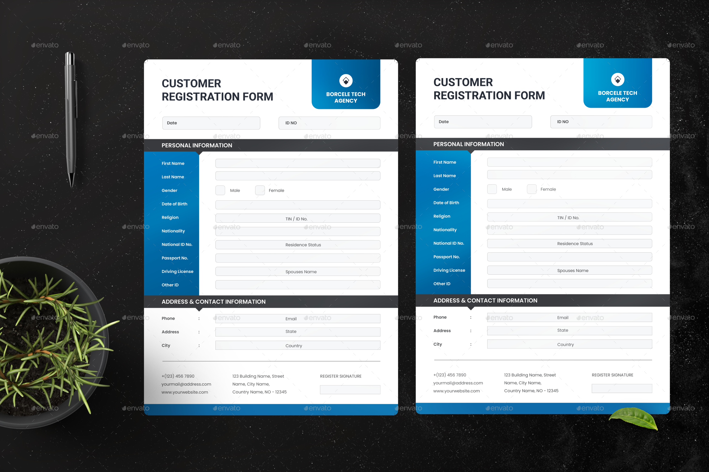 Minimalist Registration Form, Print Templates | GraphicRiver