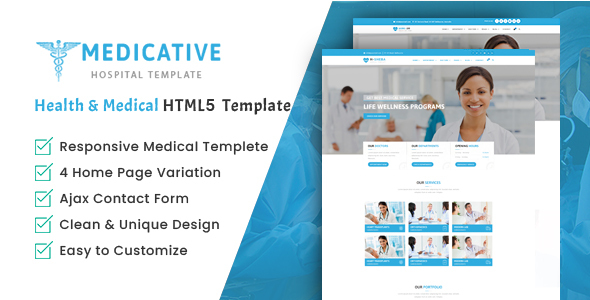 Medicative Hospital - Health and Medical HTML Template by bdCoders