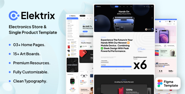 Elektrix - Multipurpose Electronics Store Figma Template by BuddhaThemes