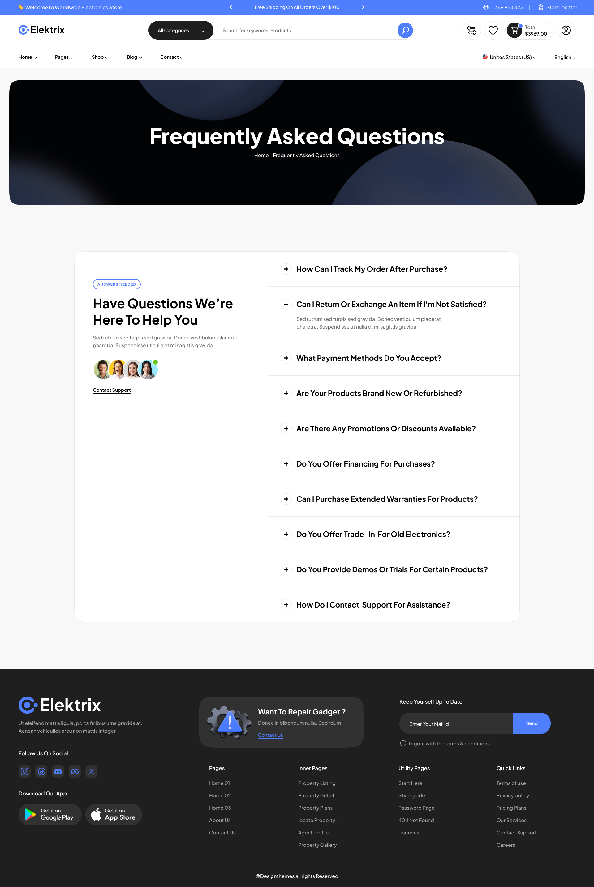 Elektrix - Multipurpose Electronics Store Figma Template by BuddhaThemes