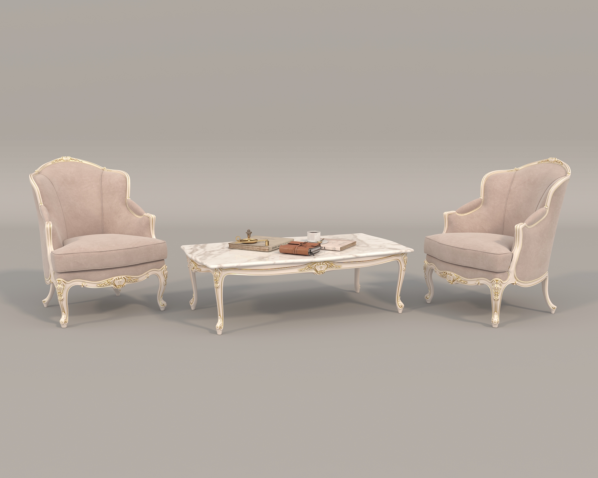 Classic European Style Coffee Table and Armchair 22 by nhattuankts