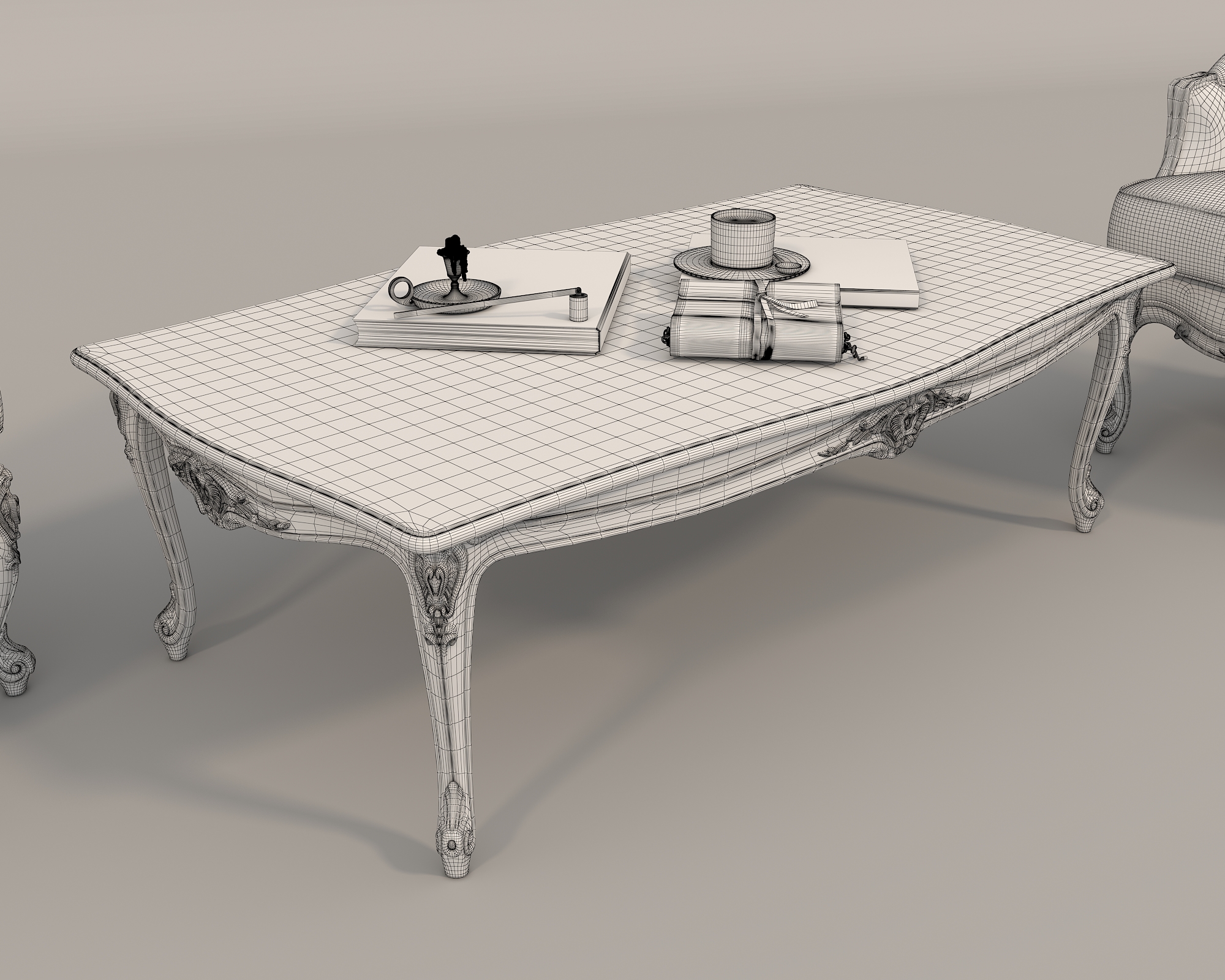 Classic European Style Coffee Table and Armchair 22 by nhattuankts