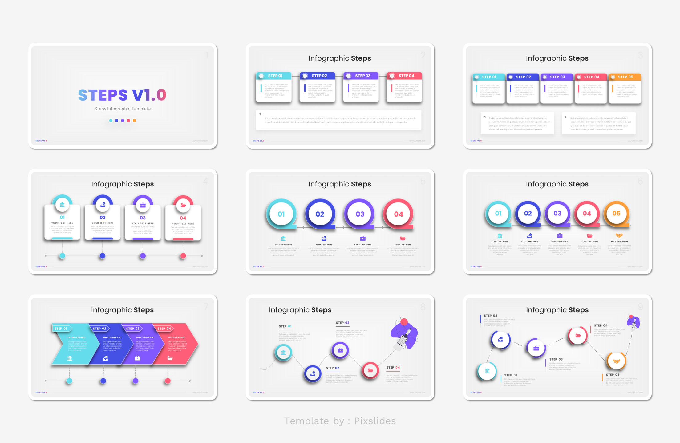 Steps Infographic PowerPoint Presentation Template, Presentation Templates