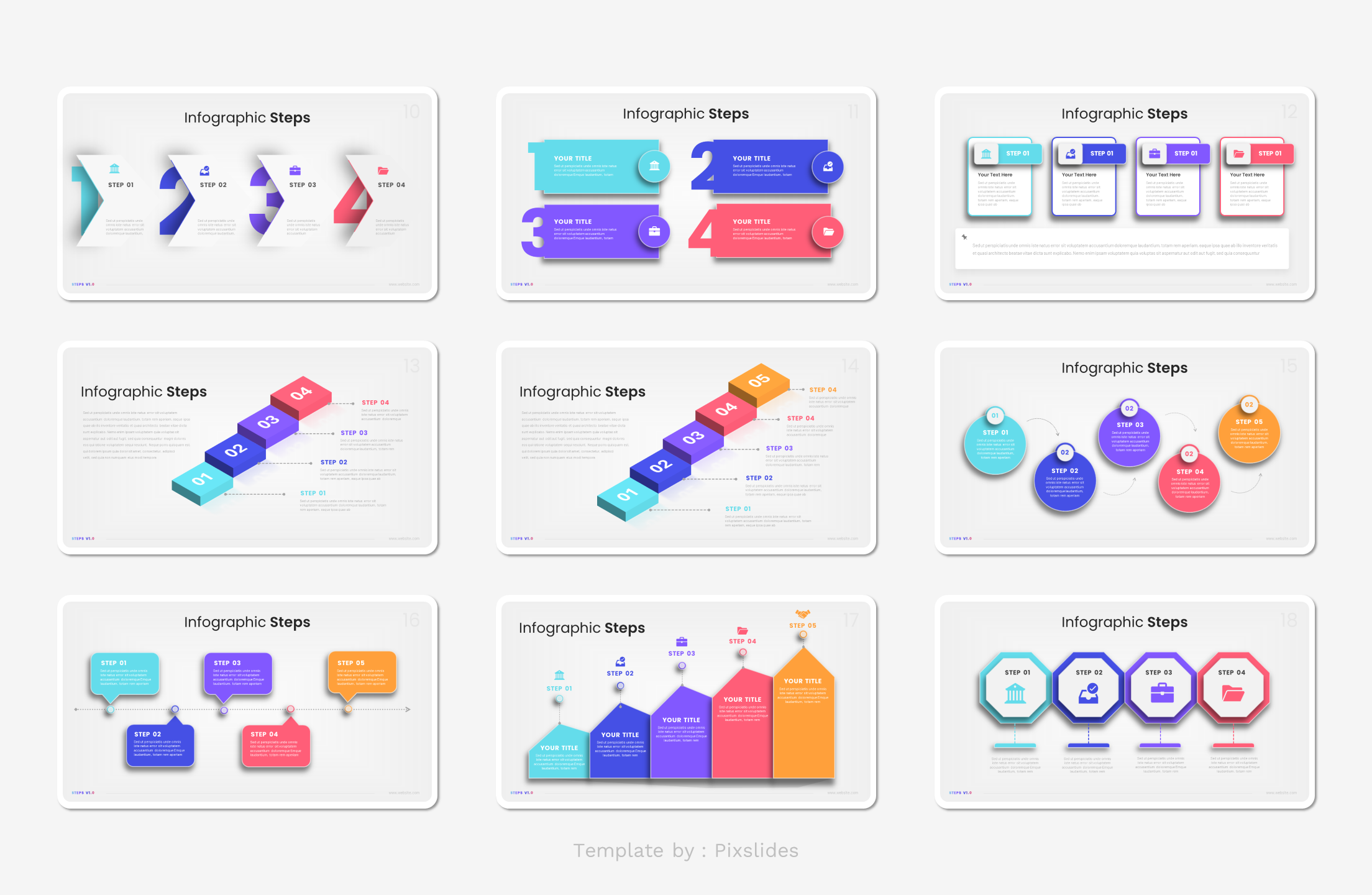 Steps Infographic Keynote Presentation Template, Presentation Templates