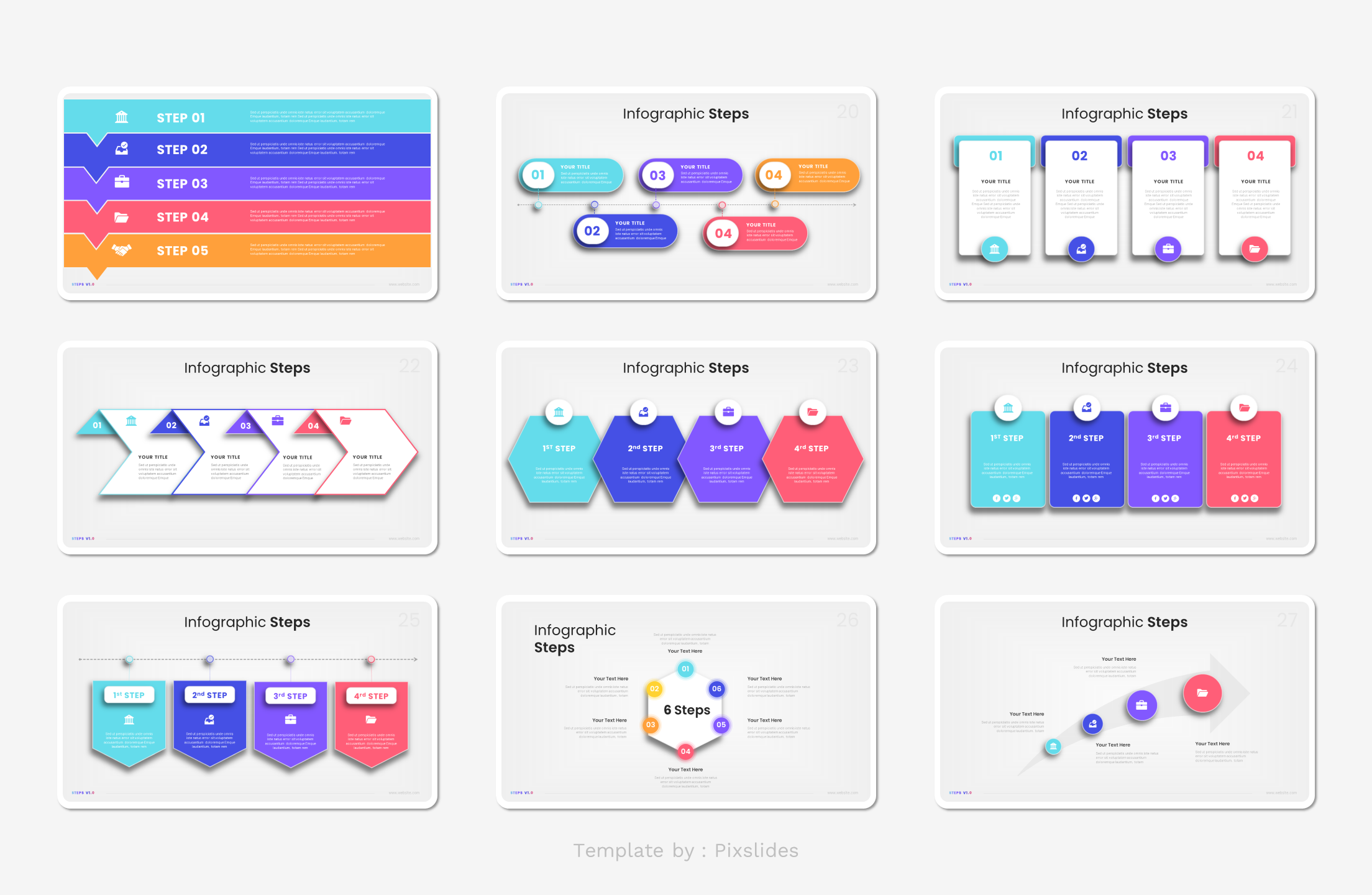 Steps Infographic Keynote Presentation Template, Presentation Templates