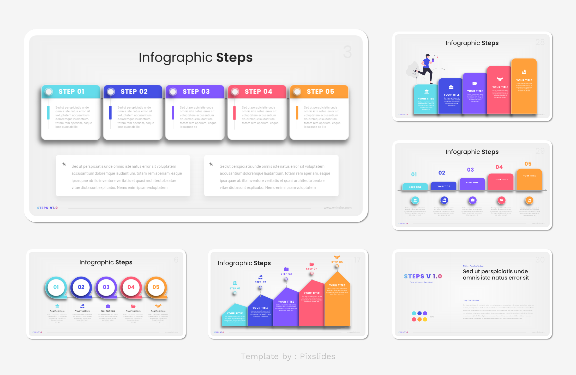 Steps Infographic Keynote Presentation Template, Presentation Templates