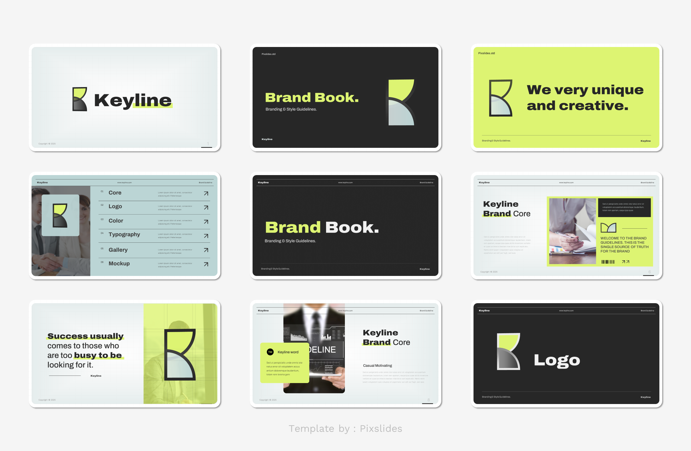 Keyline - Brand Guidelines Keynote Presentation Template, Presentation ...