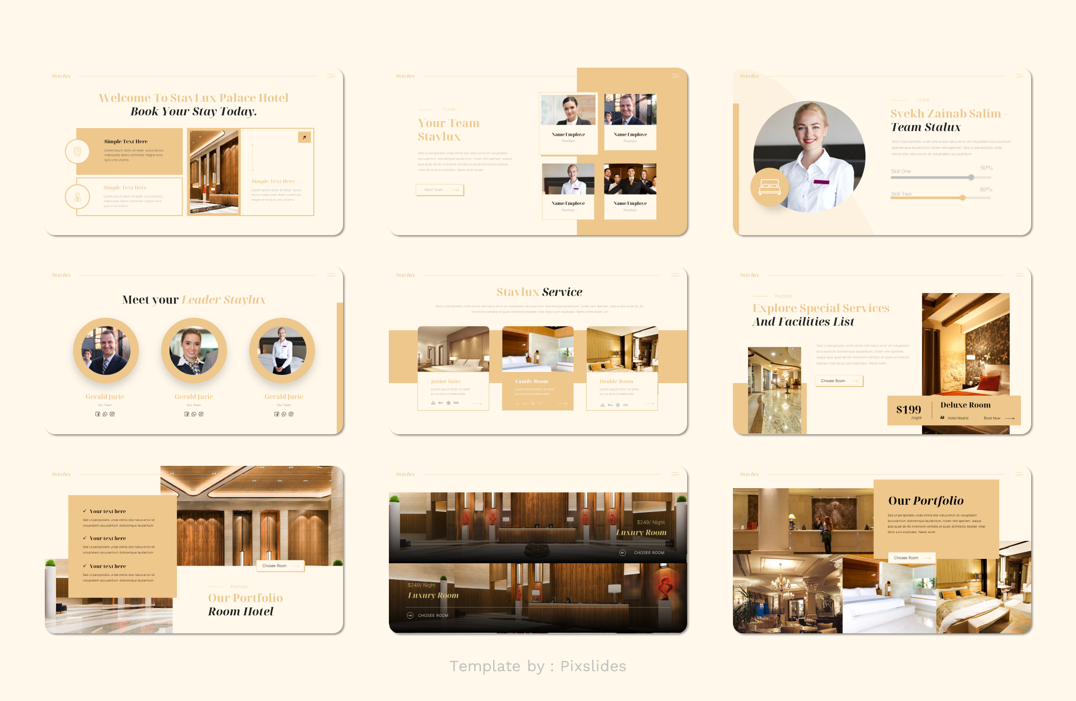 StayLux - Luxury Hotel PowerPoint Presentation Template, Presentation ...