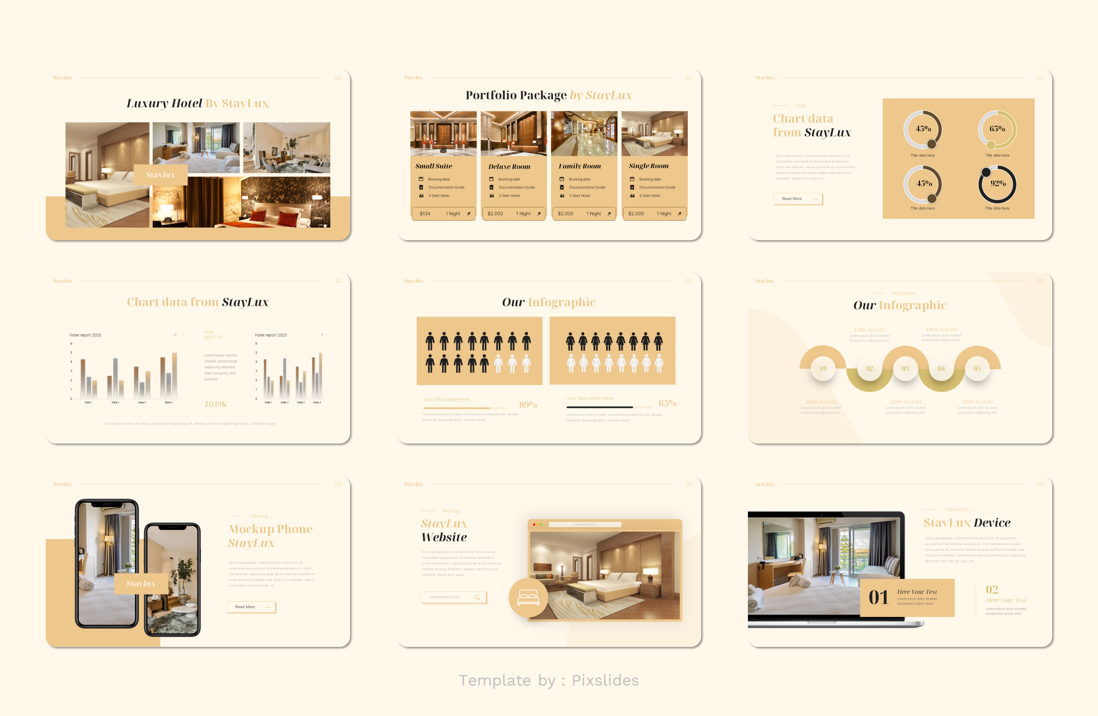 StayLux - Luxury Hotel PowerPoint Presentation Template, Presentation ...