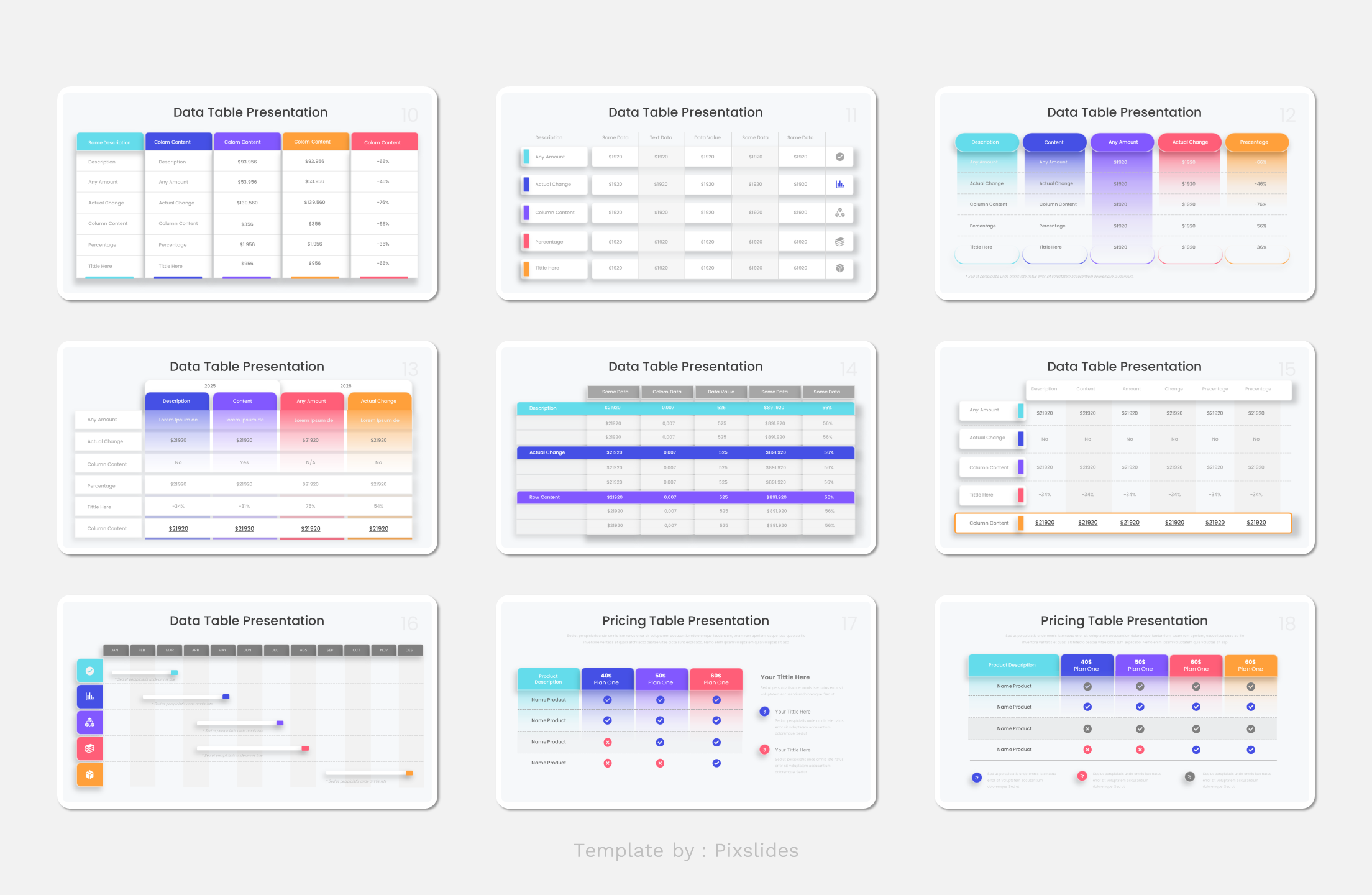 Data Table & Pricing Table PowerPoint Presentation Template ...