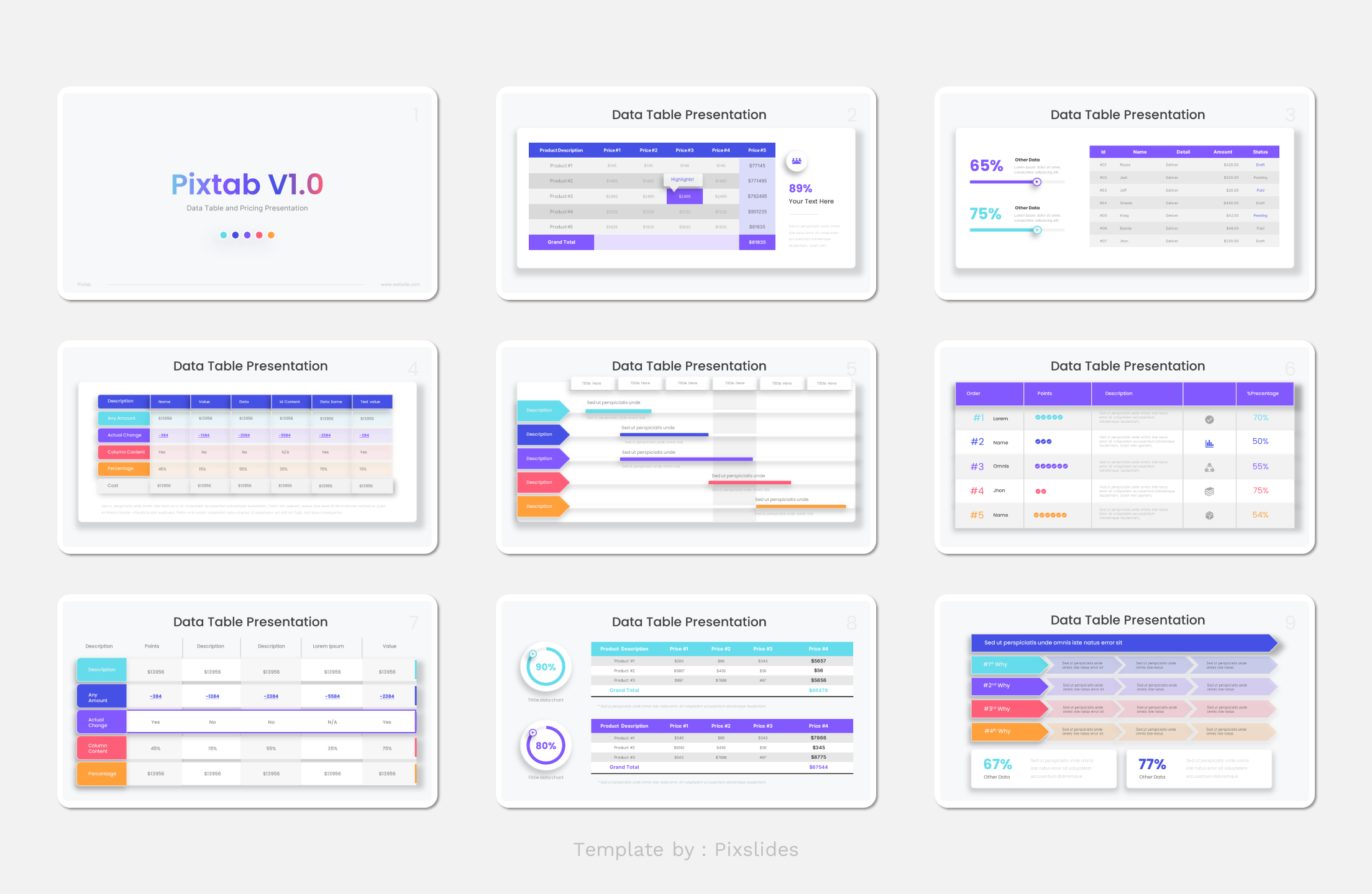 Data Table & Pricing Table Keynote Presentation Template, Presentation ...