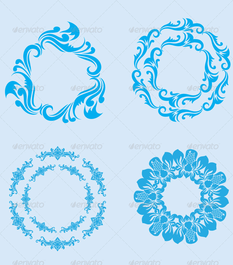 Blue Frame Ornament, Vectors | GraphicRiver