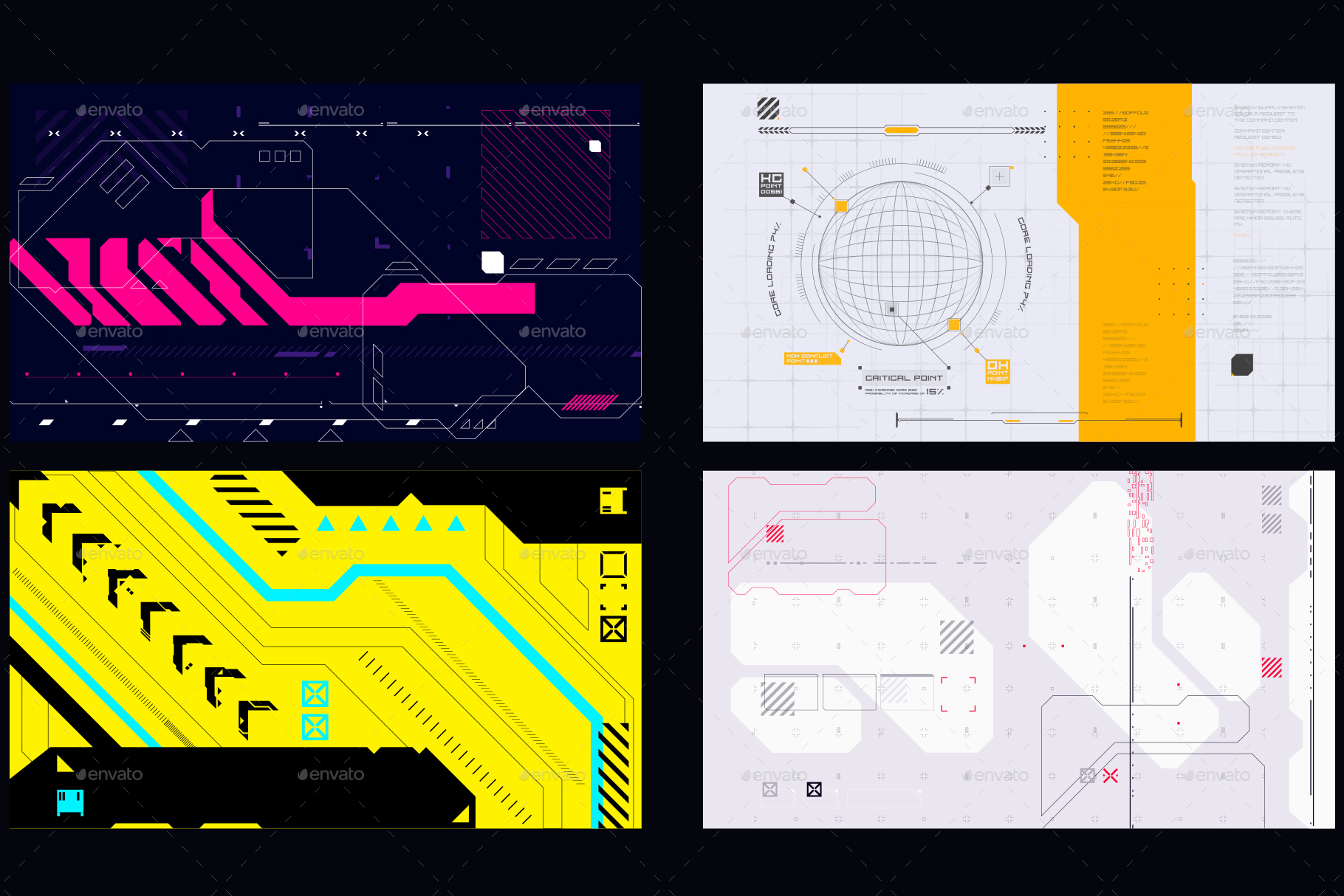 Cyberpunk Backgrounds Set, Graphics | GraphicRiver