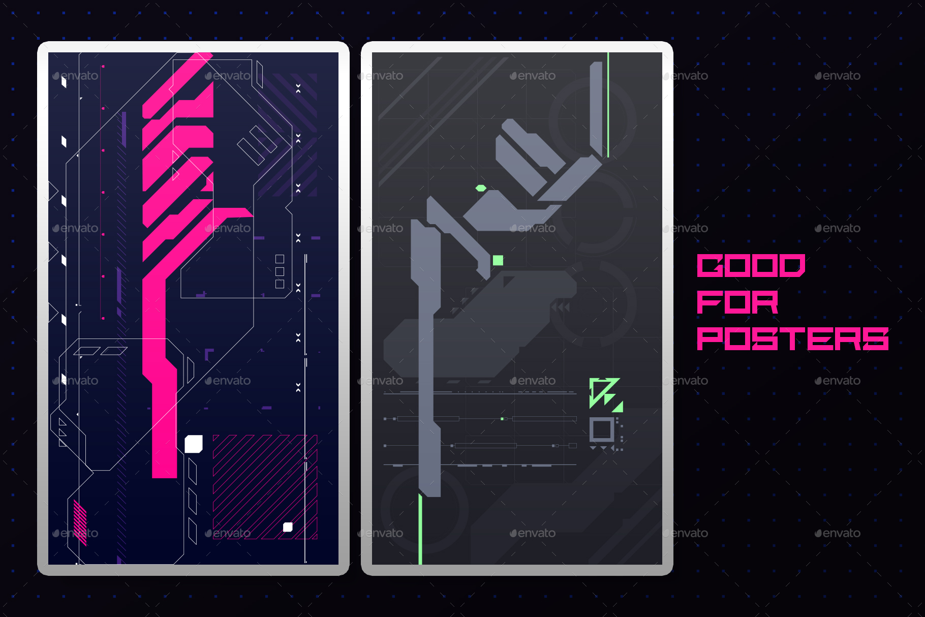 Cyberpunk Backgrounds Set, Graphics | GraphicRiver