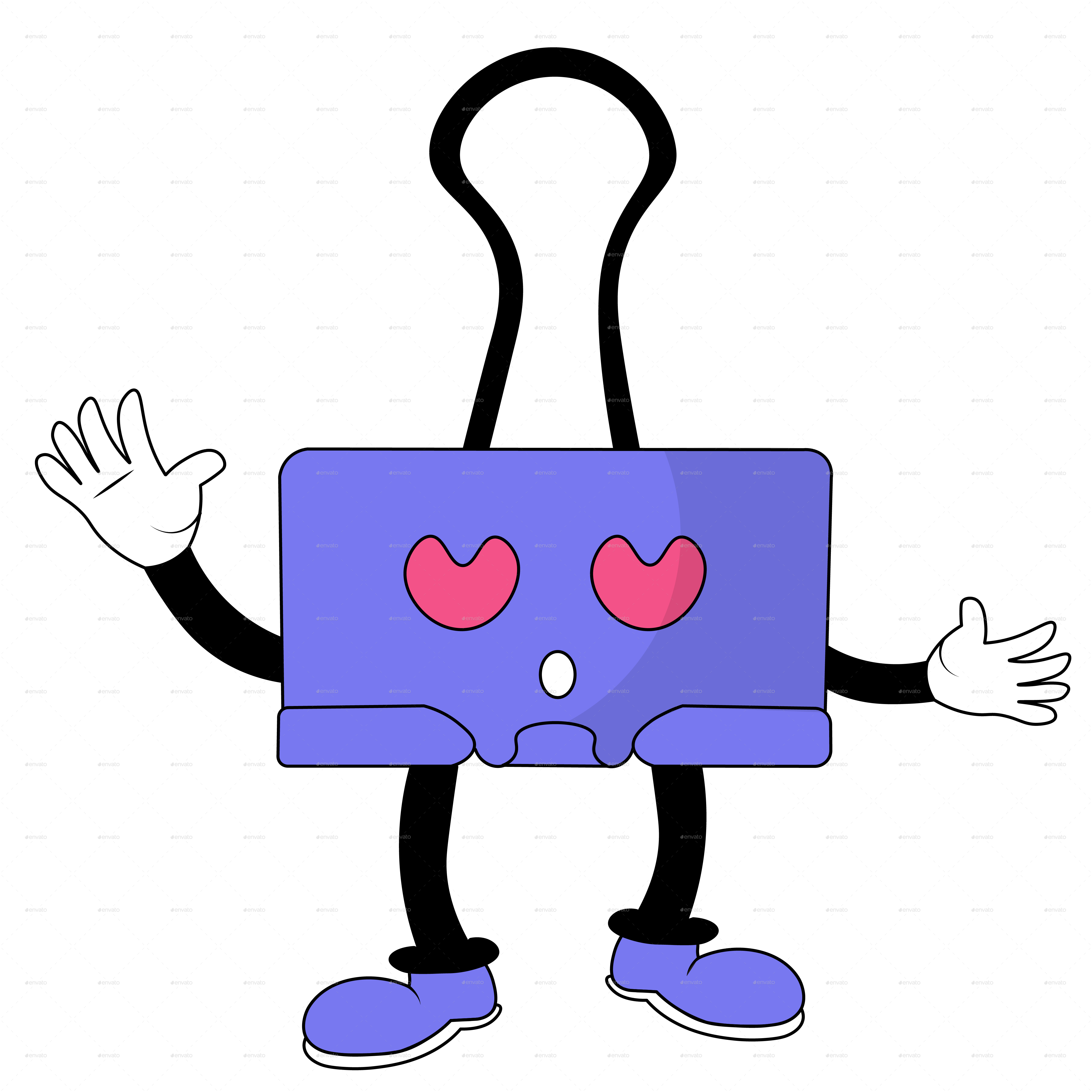 Pink Purple Retro Cartoon Back to School Element Pack, Graphics ...