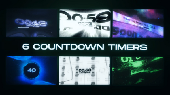 6 Countdown Timer | Stream Background Pack | MOGRT, Premiere Pro Templates