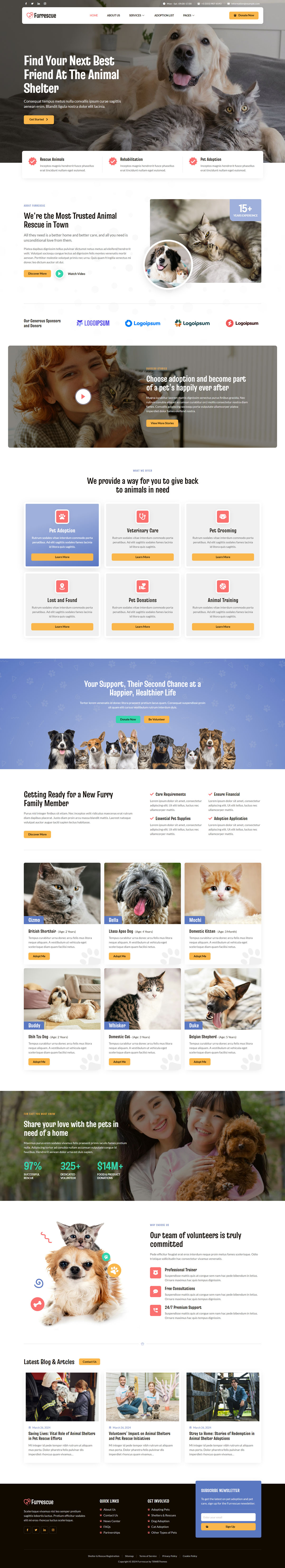 Furrescue - Animal Shelter & Pet Rescue Elementor Template Kit by ...