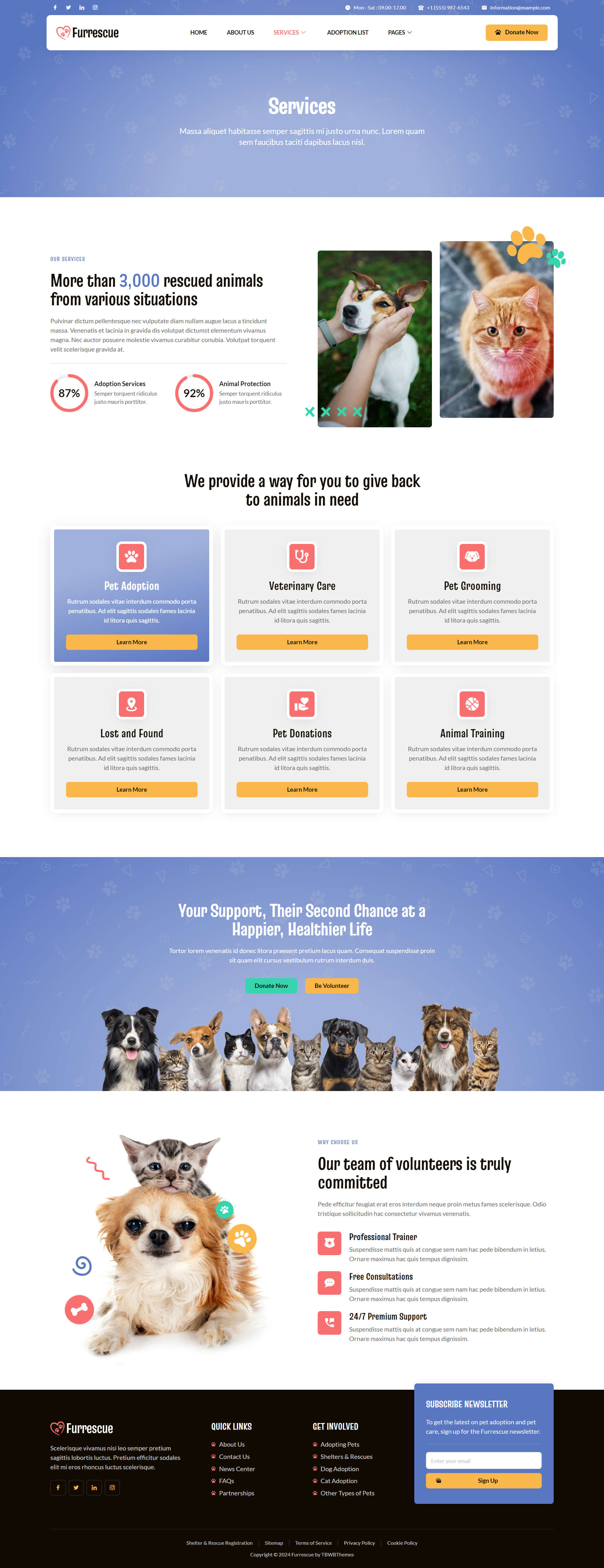 Furrescue - Animal Shelter & Pet Rescue Elementor Template Kit by ...