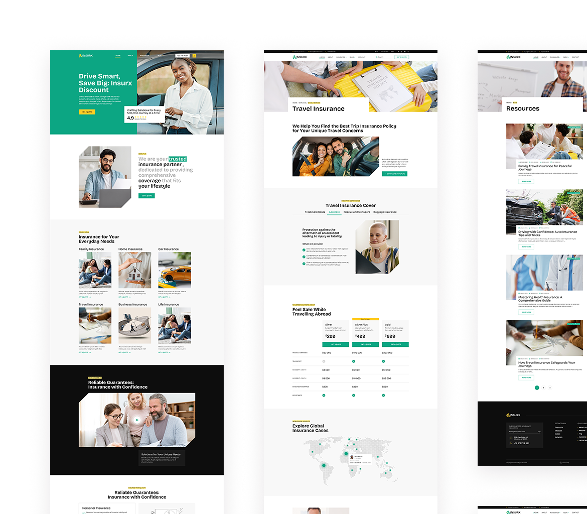 Insurx – Insurance Agency Elementor Pro Template Kit by merkulove ...