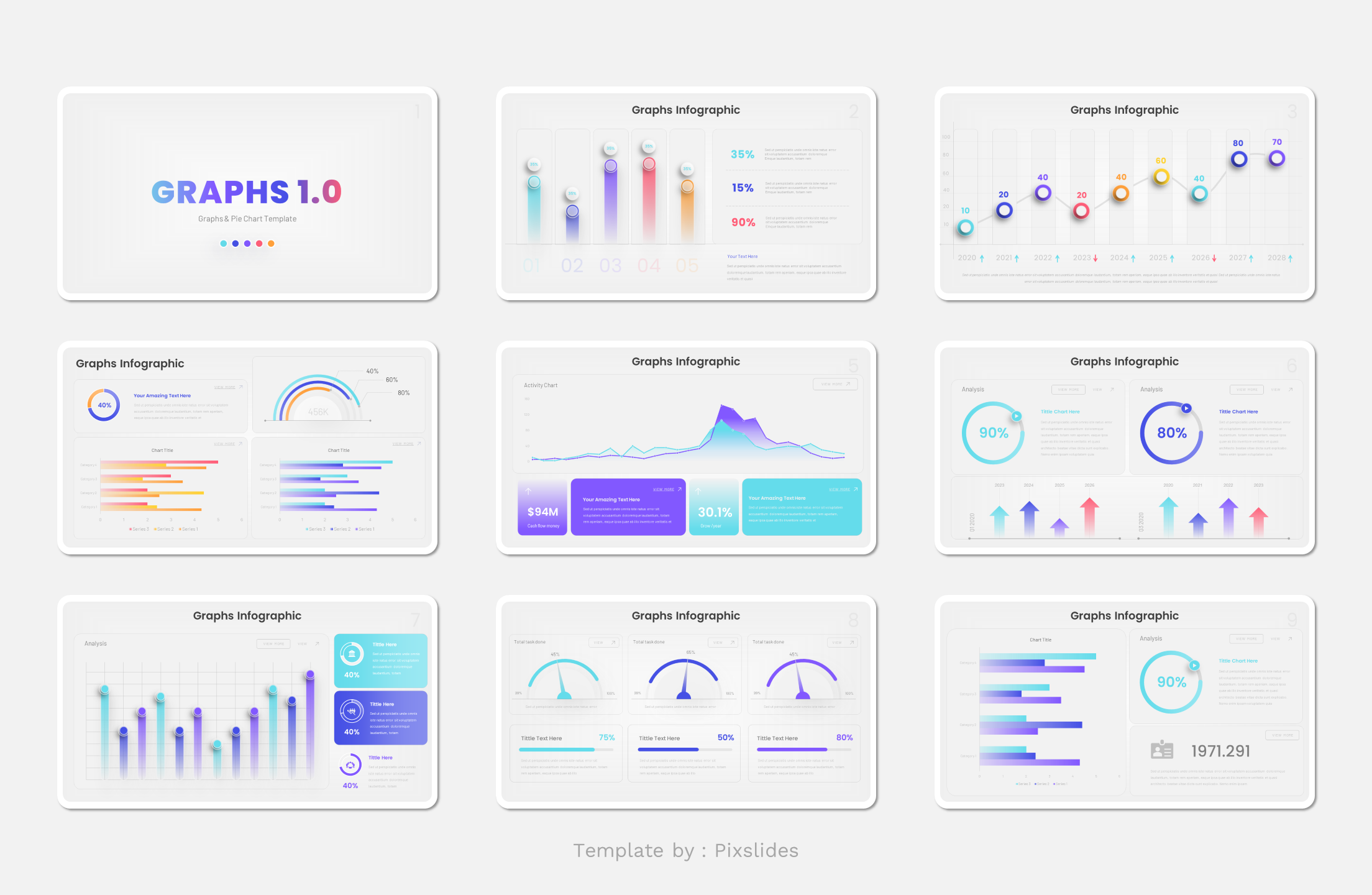 Graphs & Pie Chart PowerPoint Presentation Template, Presentation Templates