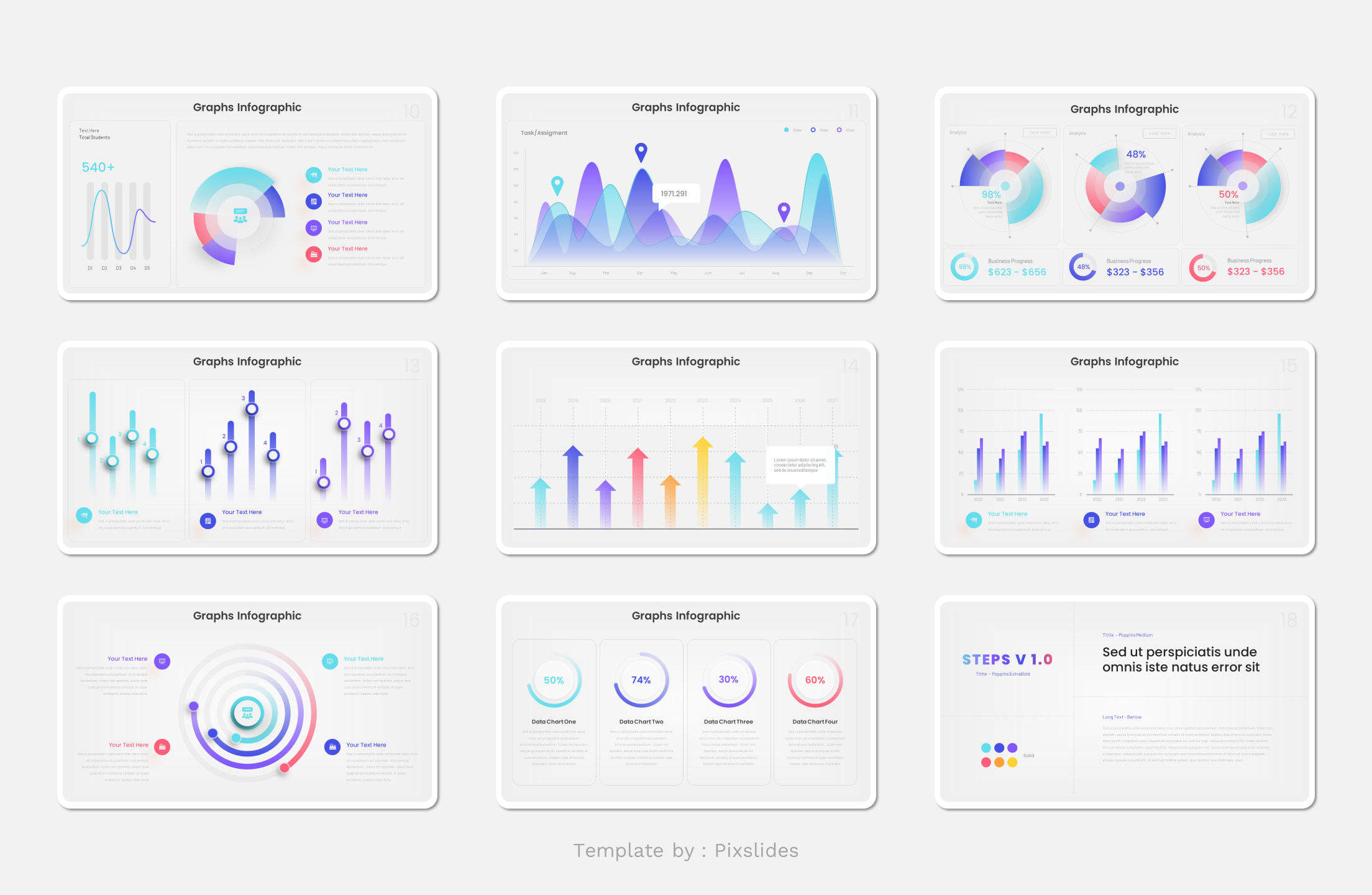 Graphs & Pie Chart PowerPoint Presentation Template, Presentation Templates