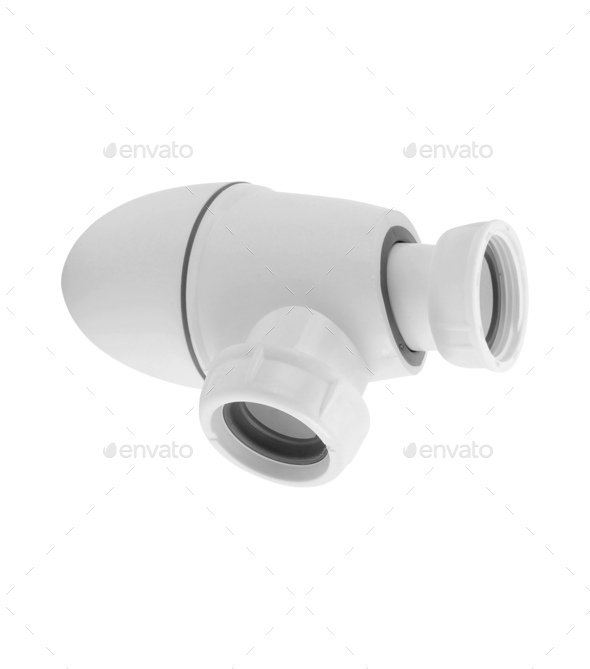 Plumbing siphon isolated on white Stock Photo by photobalance | PhotoDune