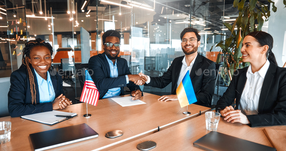 Diplomatic negotiations between countries in the office Stock Photo by ...