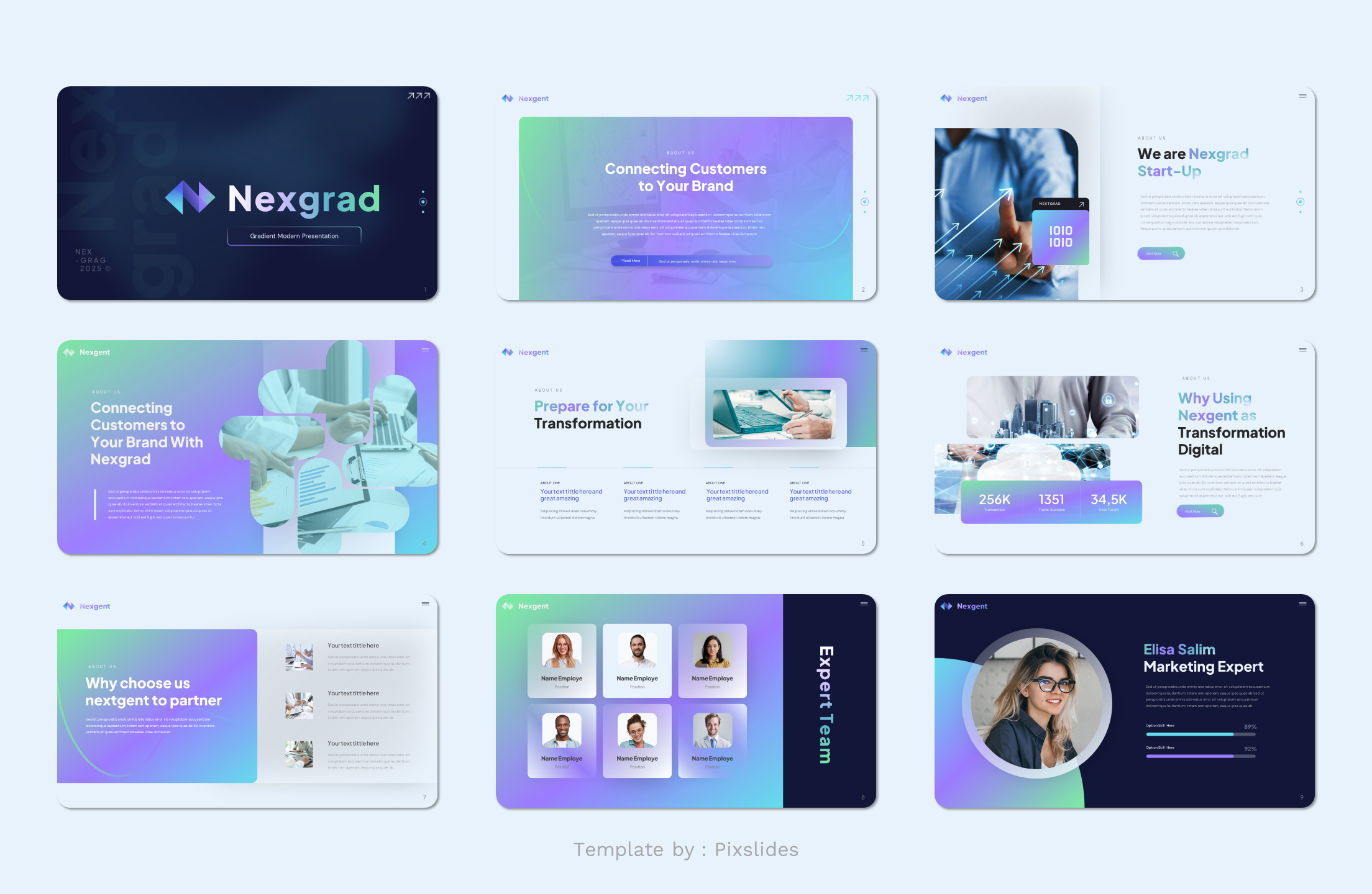 Nexgrad - Gradient PowerPoint Presentation Template, Presentation Templates