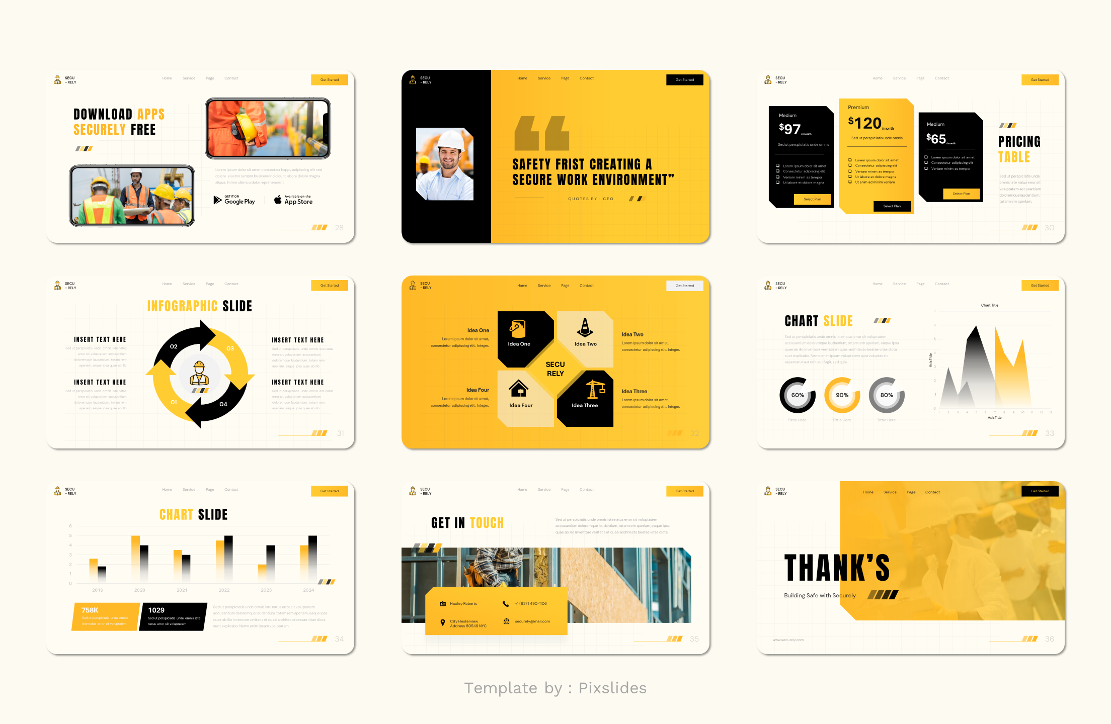 Securely - Safety & Security PowerPoint Presentation Template ...