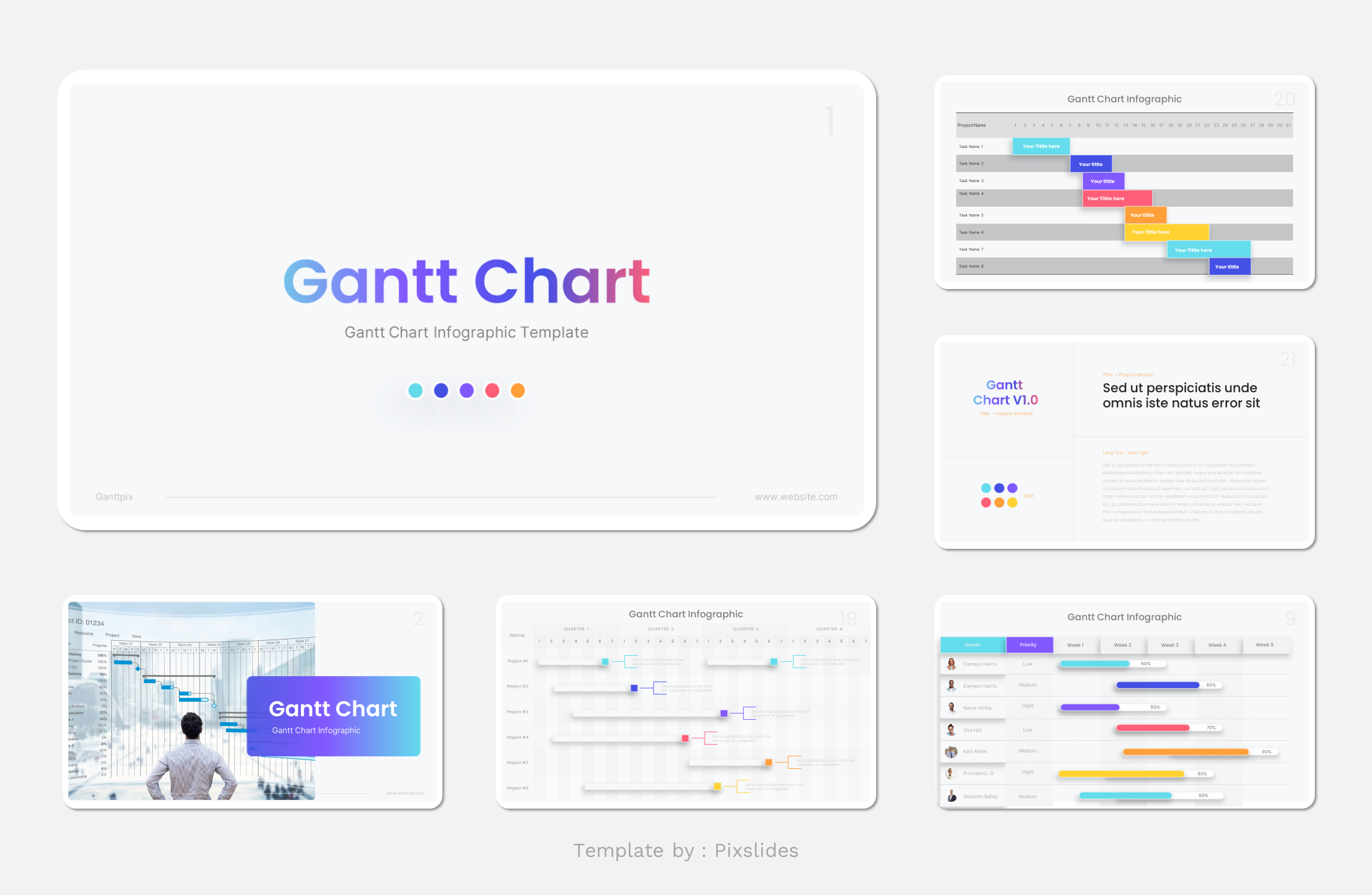 Gantt Chart Infographic PowerPoint Presentation Template, Presentation ...