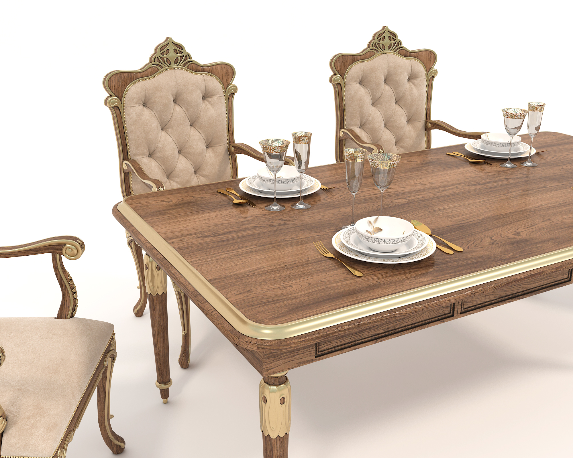 European style Dining Table and Chairs 11 by nhattuankts | 3DOcean