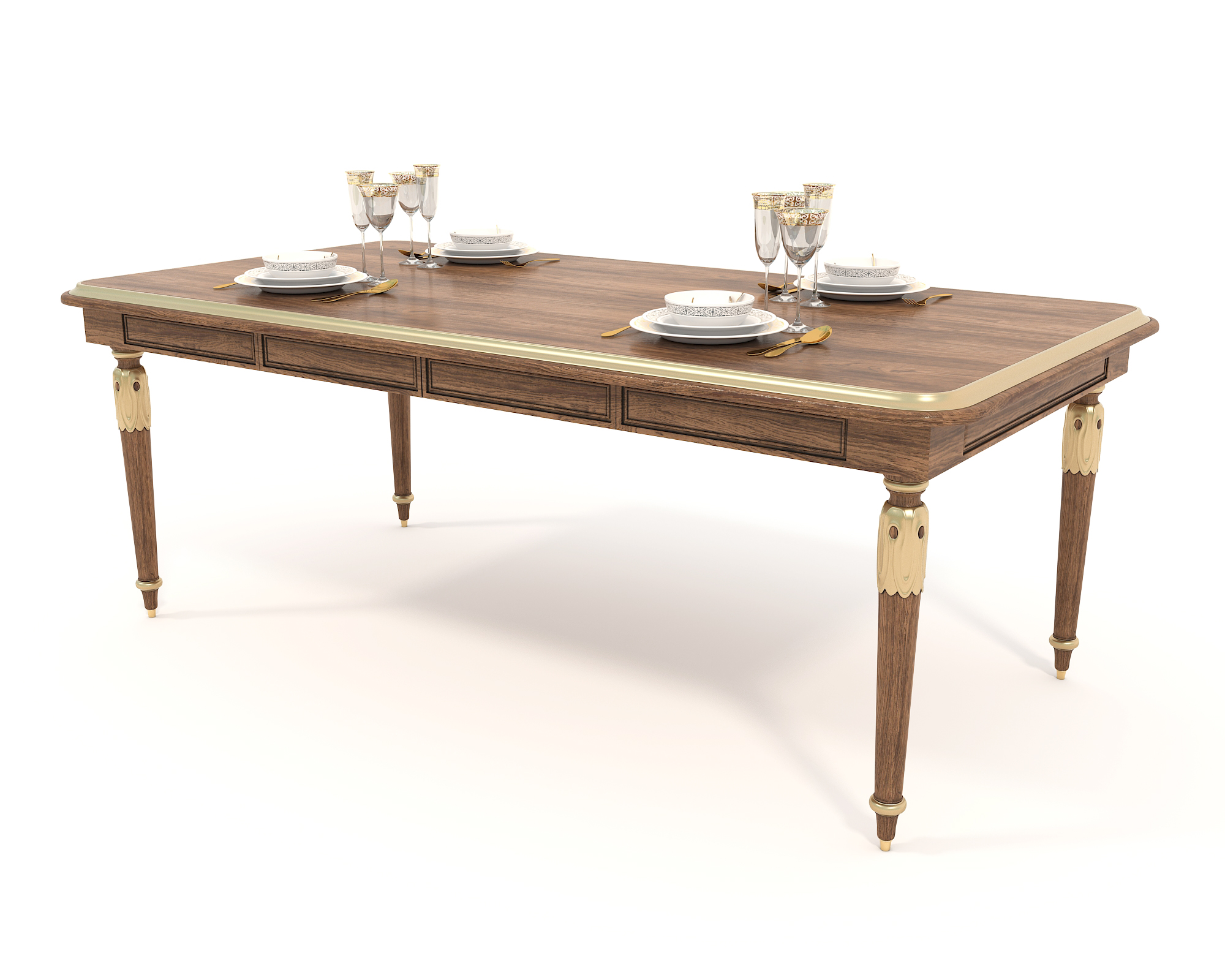 European style Dining Table and Chairs 11 by nhattuankts | 3DOcean