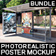 Bundle Realistic Bus Stop Flyer Poster Mockup, Graphics | GraphicRiver