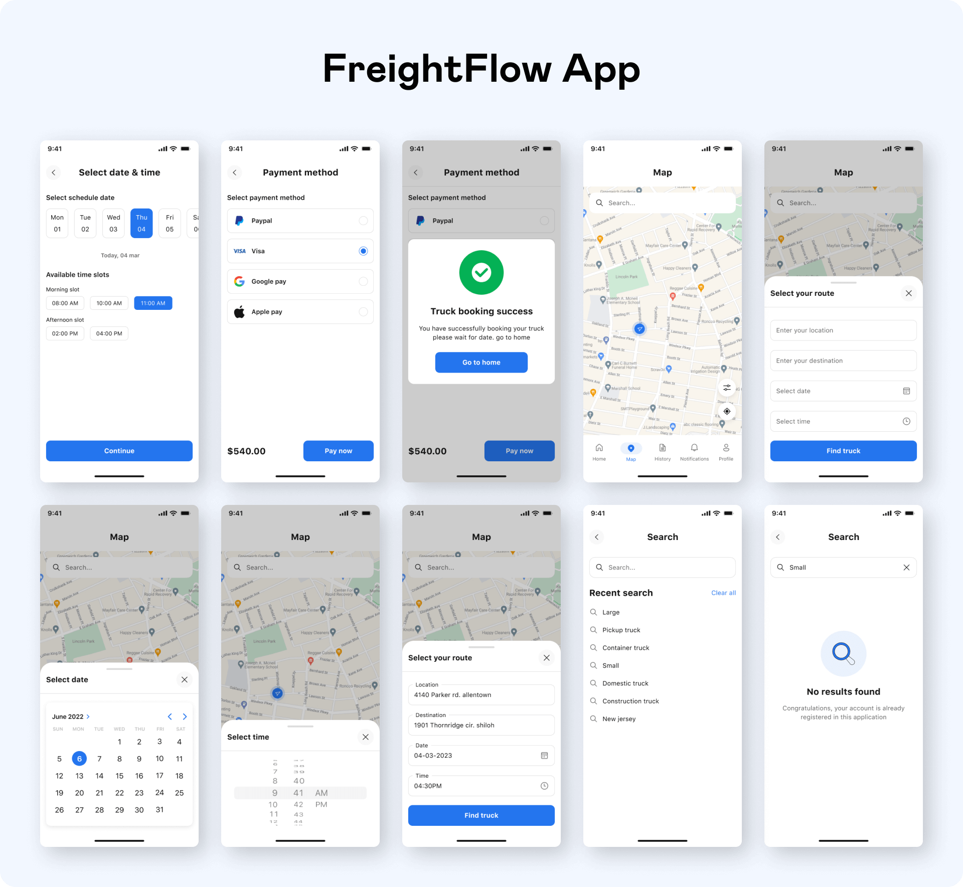TruckerZone UI template | Online Truckload Booking App in Flutter ...