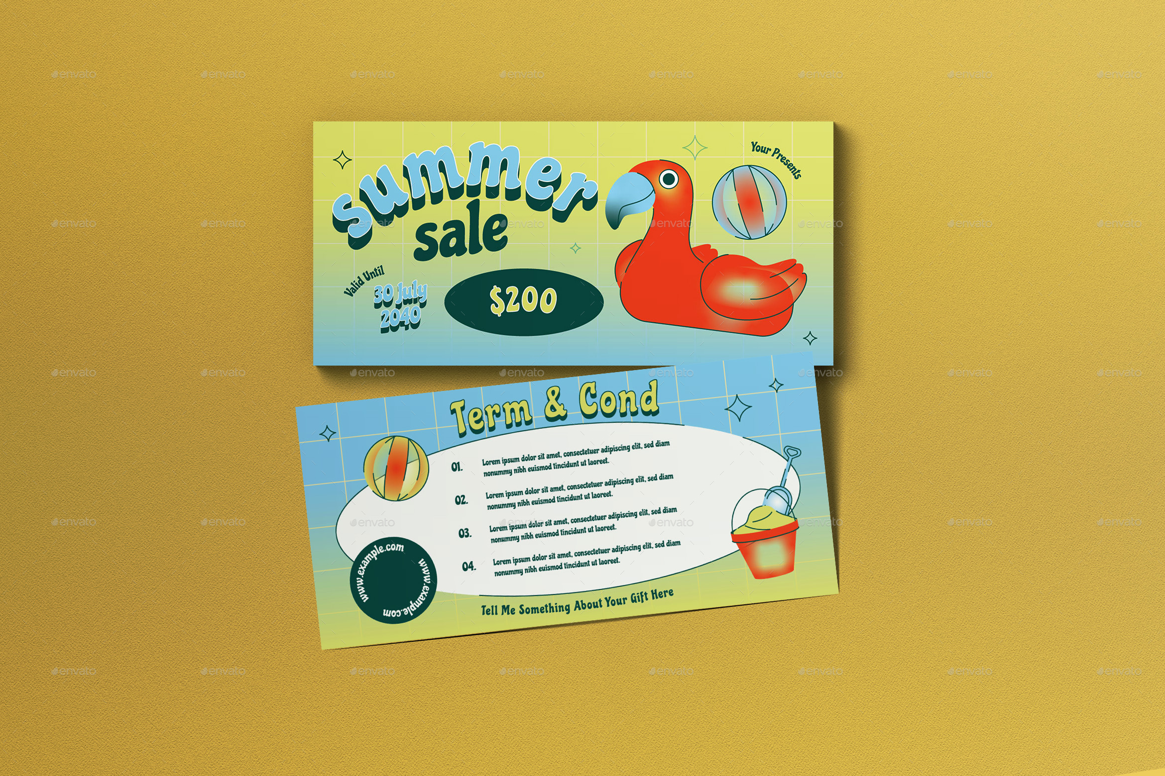 Blue Gradient Summer Sale Voucher, Print Templates | GraphicRiver