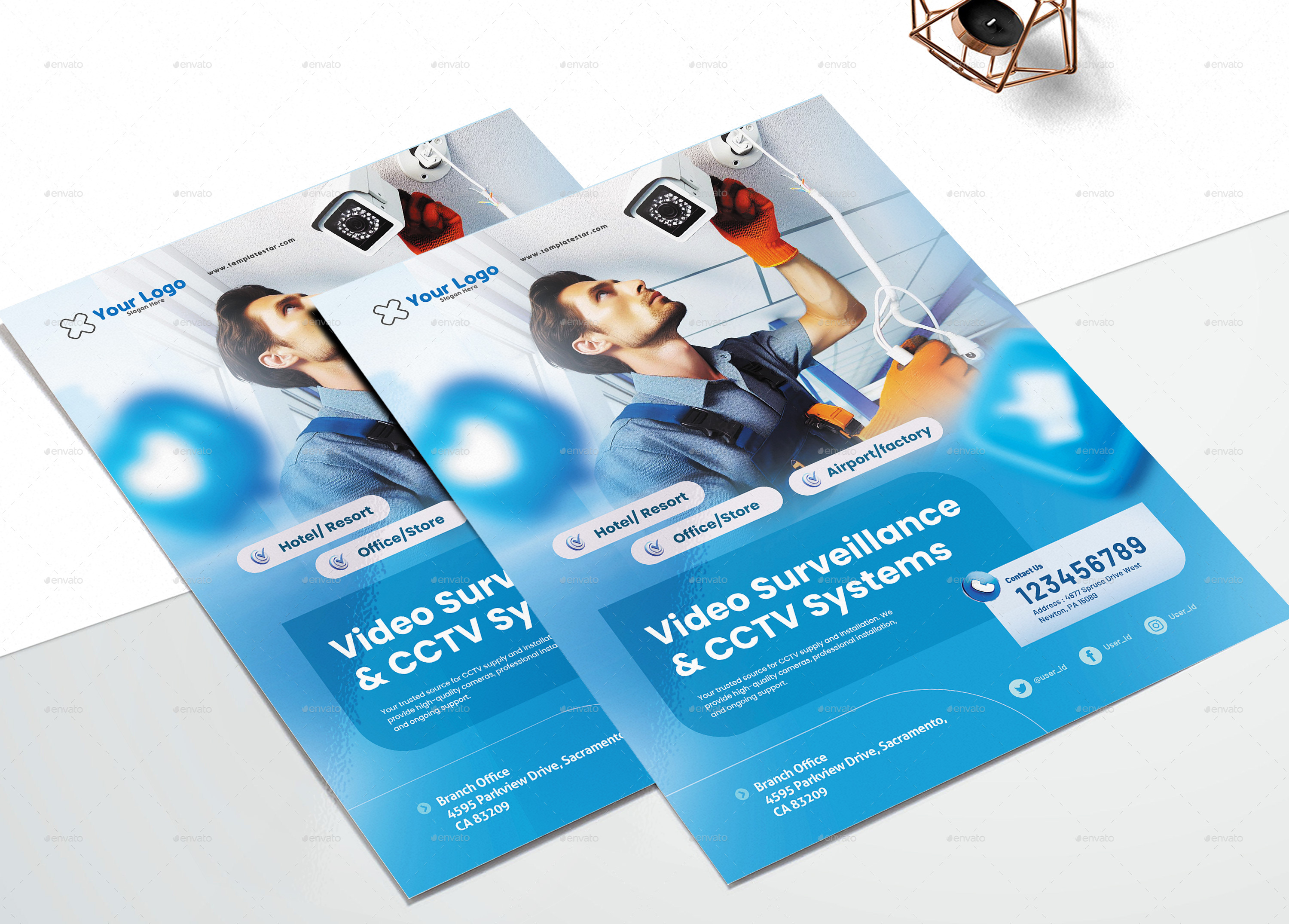 CCTV System Installation Services Promotion Templates, Print Templates