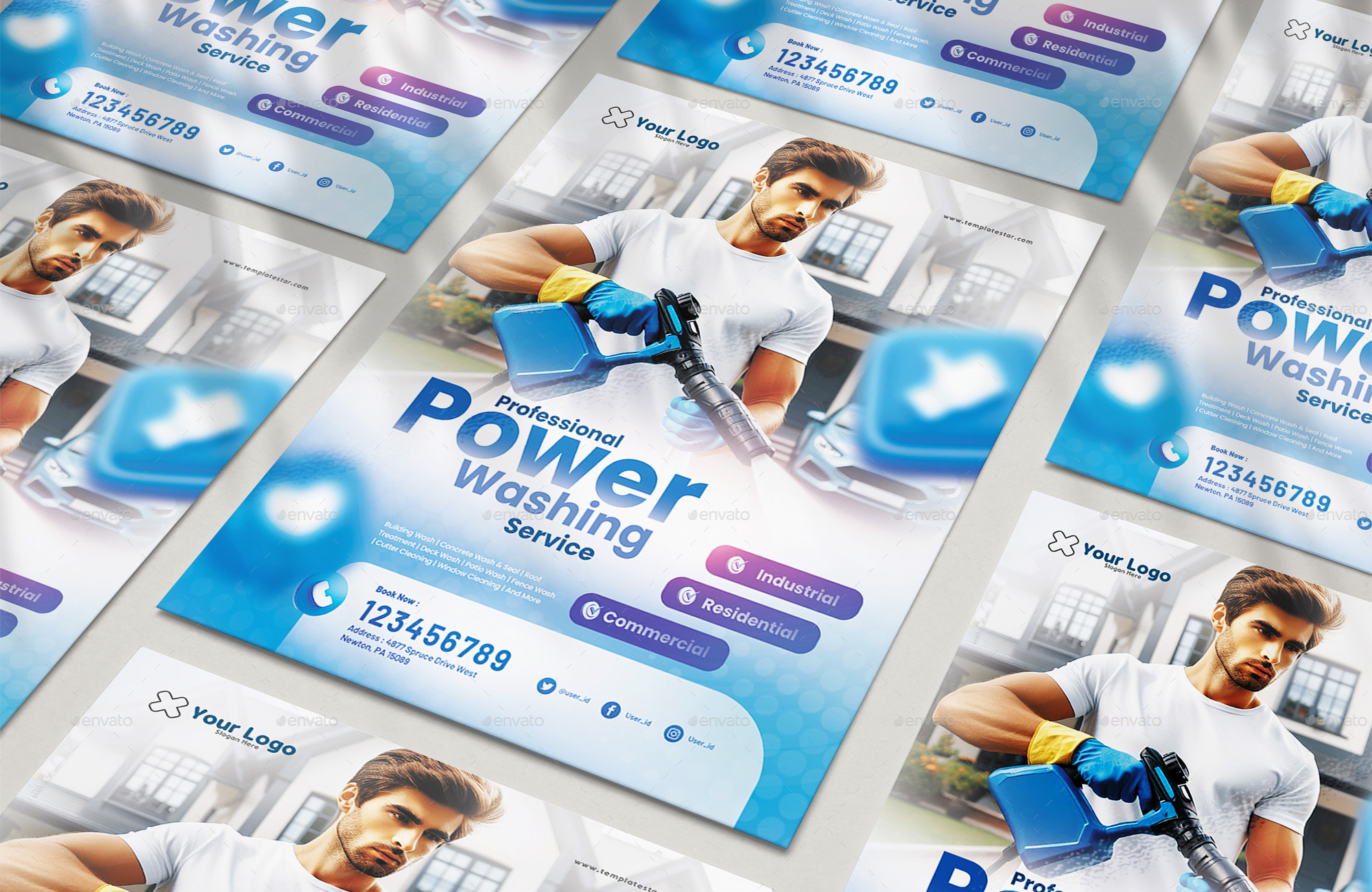 Power Washing Service Flyer Templates, Print Templates | GraphicRiver