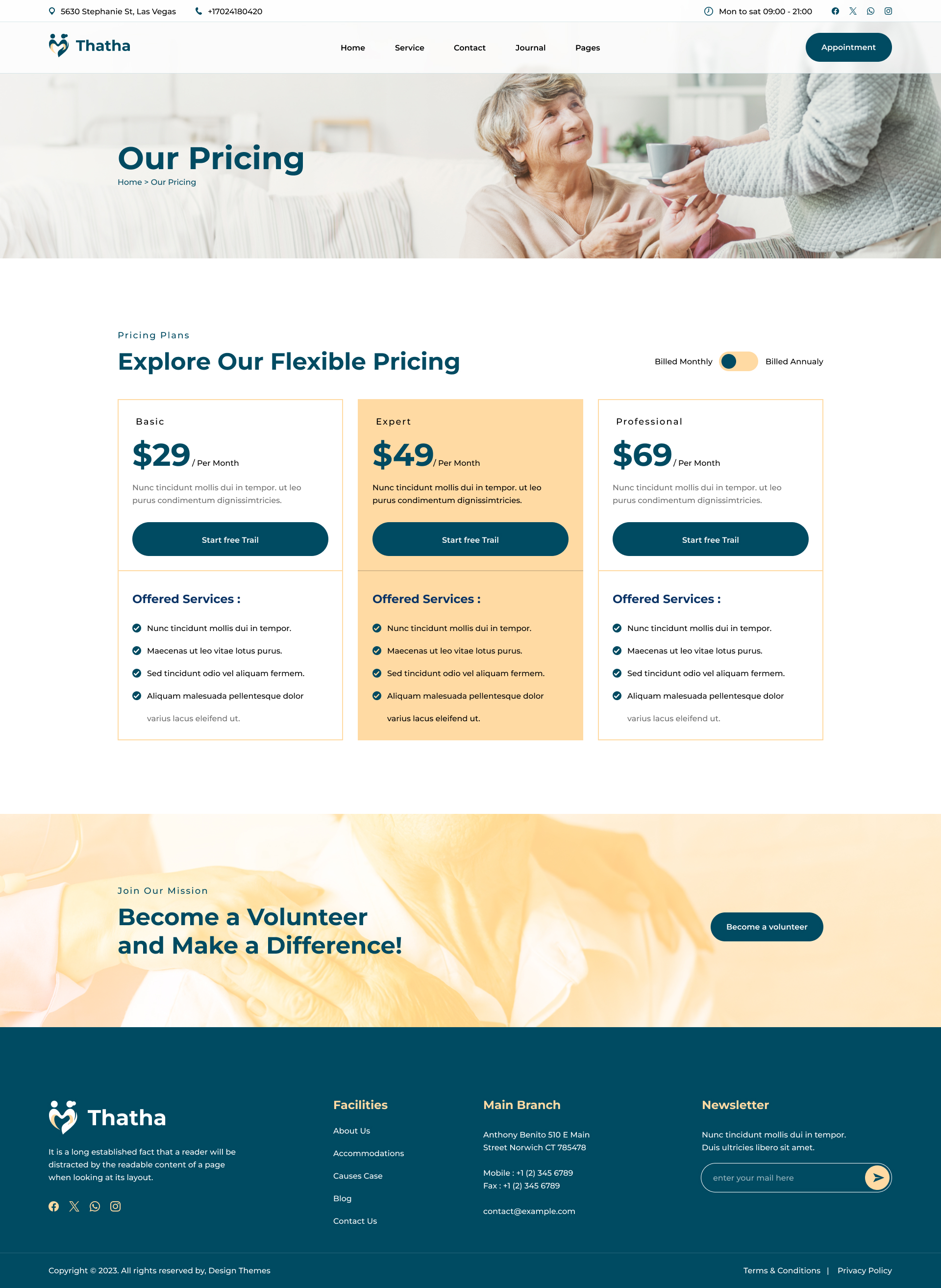 Thatha - Elderly Home, Senior Nursing Care Figma Template by BuddhaThemes