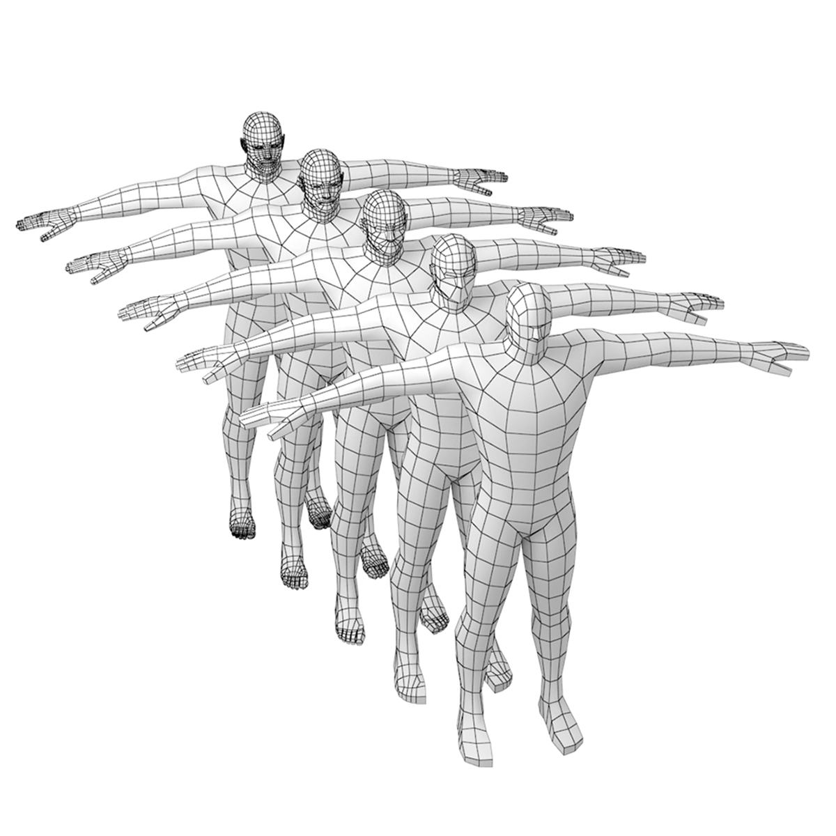 Hero Male in T-Pose in 5 Topologies by valeriik | 3DOcean