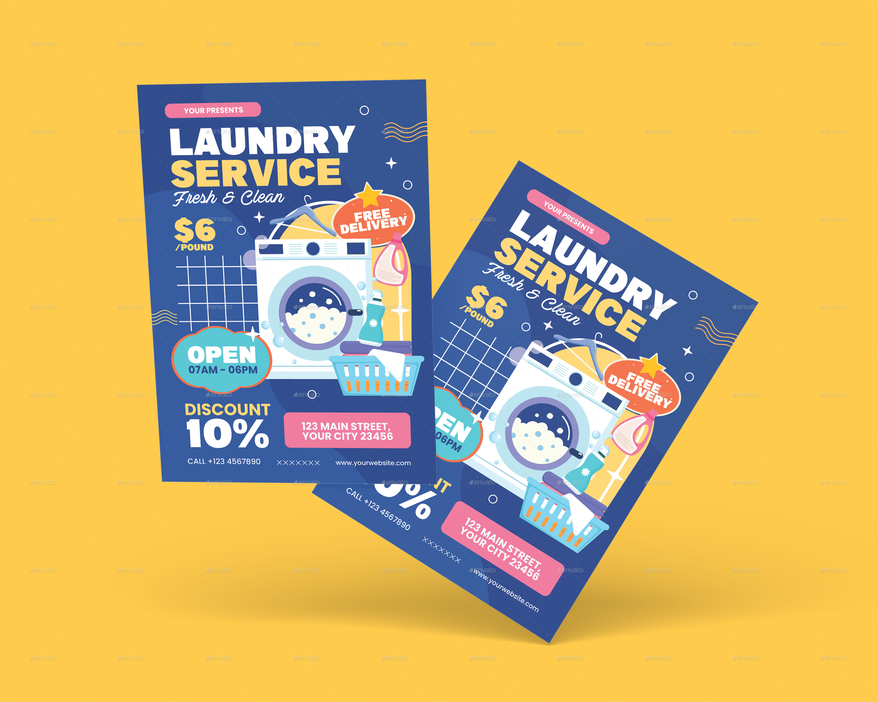 Laundry Service Flyer, Print Templates | GraphicRiver