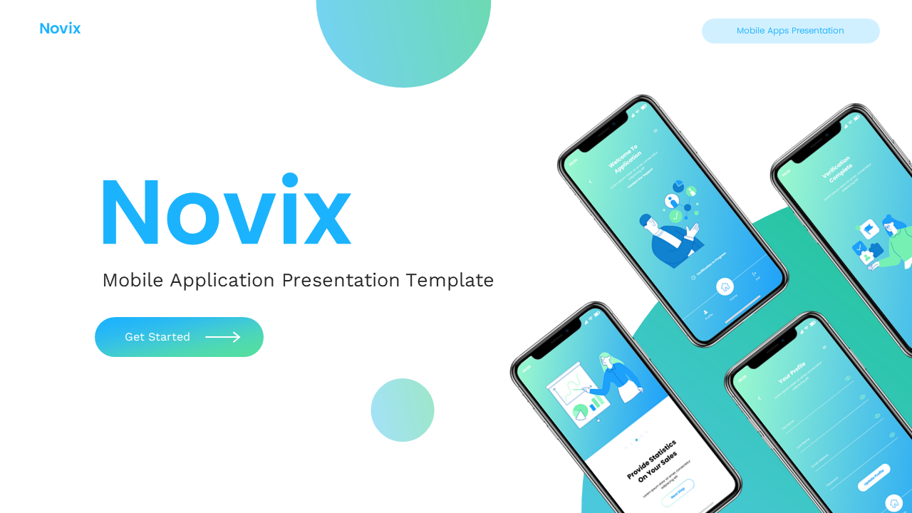Novix - Mobile Application Keynote Templates, Presentation Templates